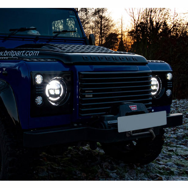 Land Rover Defender Lynx Halo 7 Inch LED Headlamp Upgrade (Single) - B ...
